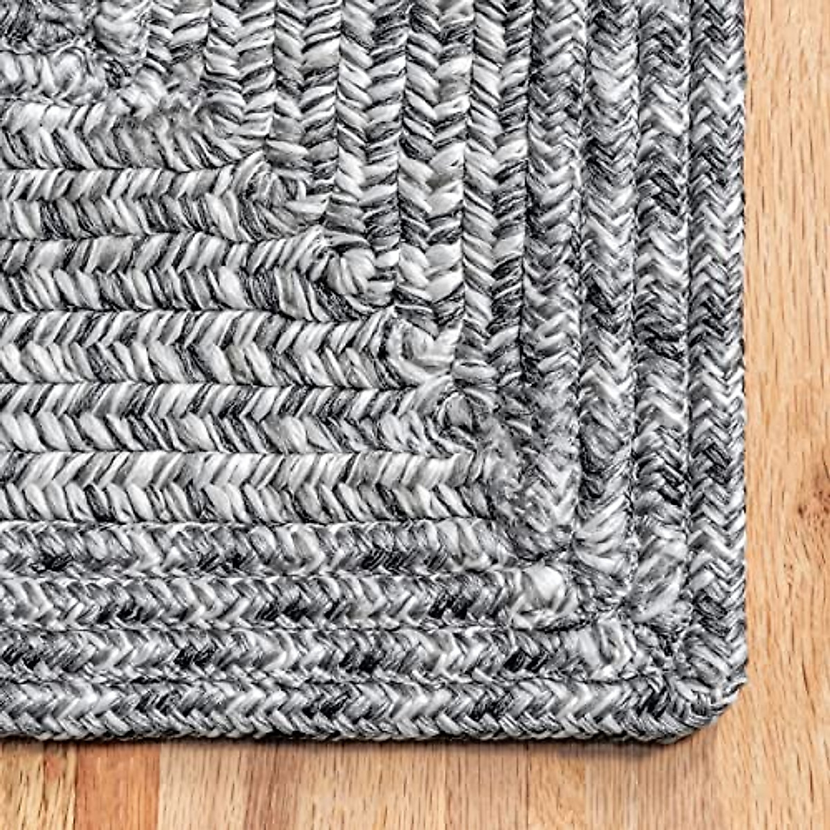 nuLOOM Rowan Braided Texture Indoor/Outdoor Area Rug, 9' x 12', Grey