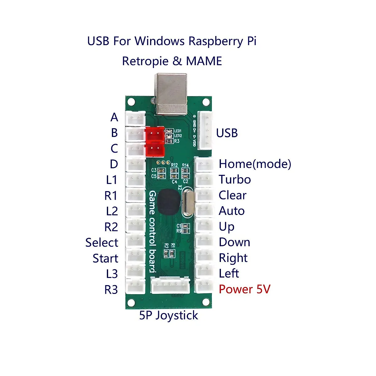 SJ@JX Arcade Game 2 Player Controller DIY Kit Microswitch Recessed Button 4&8 Way Joystick Zero Delay USB Encoder Fighting Stick Handles Console for PC MAME Raspberry Pi Retropie