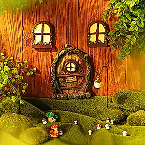 Jetec Christmas Gardening Gnome Statue Elf Out The Door Tree Hugger Resin Mushroom Miniature Gnome Home Window Figurine for Trees Yard Garden Sculpture Decoration Supplies(Cool Style)