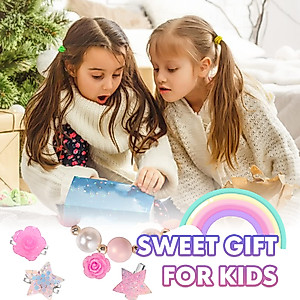 PinkSheep Little Girl Jewelry 10PCS Toddler Jewelry for Girls 3/4/5/6/7/8 yrs old Girl Play Jewelry Box Girl Necklace Girl Bracelet