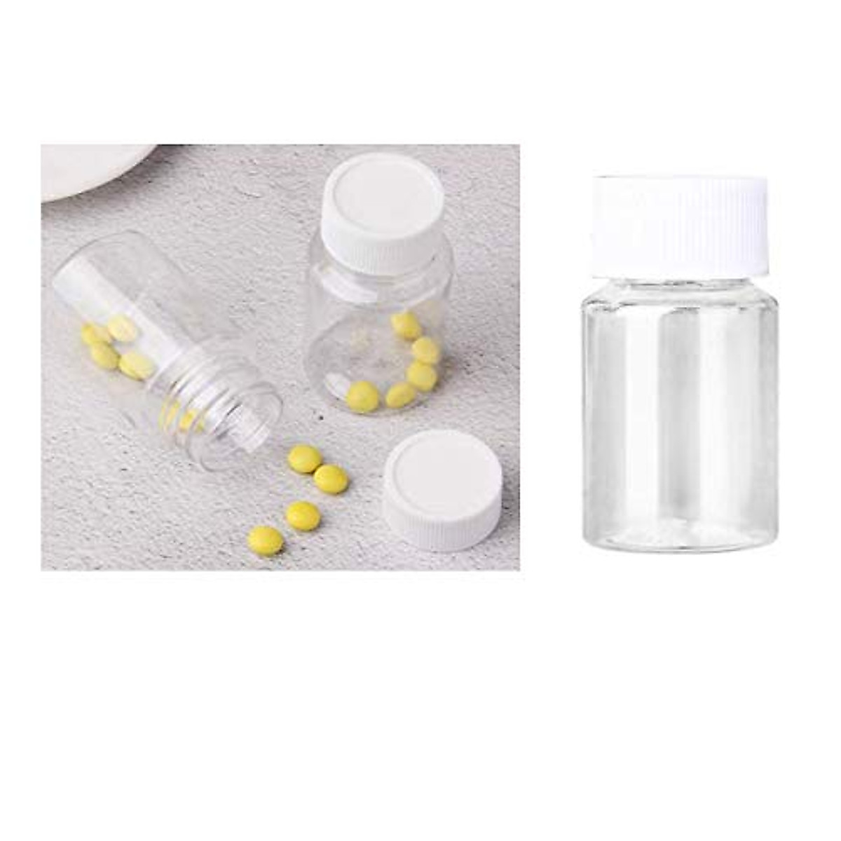 Duehut HLLMX 8 PCS Plastic Clear Empty Bottle Pill Bottle Container Chemical Reagent Bottle Liquid Bottle Solid Powder Bottle 20ML