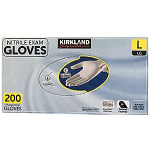 Kirkland Signature Nitrile Exam Gloves, Box of 200, Large