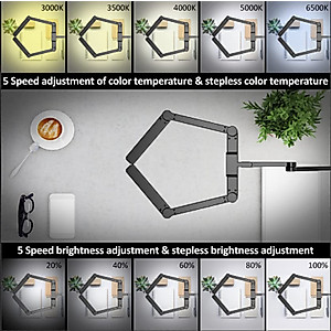 EPABINA LED Desk Lamp with Clamp, 41.5" Clamp on Architect Desk Lamp for Home Office, 24W Bright Tall Computer LED Desk Light Clip on Office Lamp Adjustable Overhead Table Light for Work Craft