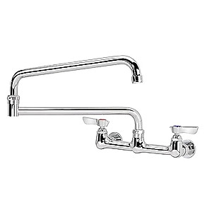 Culinary Depot 12-824L Krowne Commercial Series 8" Center Wall Mount Faucet, 24" Jointed Spout, Low Lead