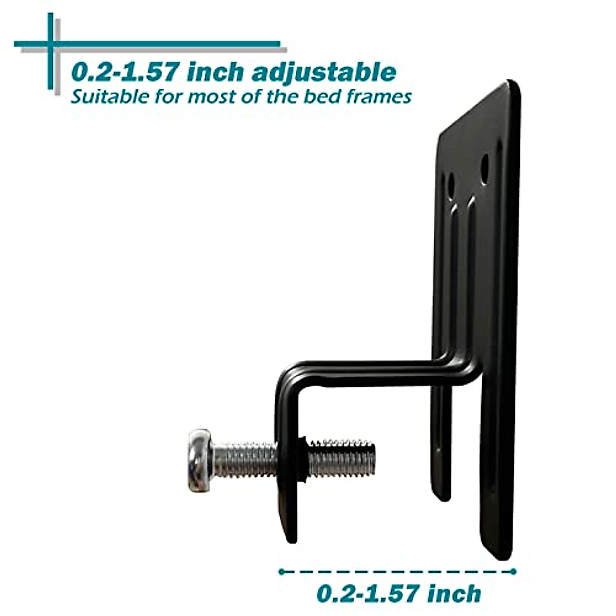 Non Slip Mattress Gaskets for Bed Frame, Mattress Holder in Place Gripper, Mattress Gaskets Anti-Slip Baffle Fit for Metal Bed Frames Wide Applicability Mattress Holder Easy to Assemble 6 pcs (Black)