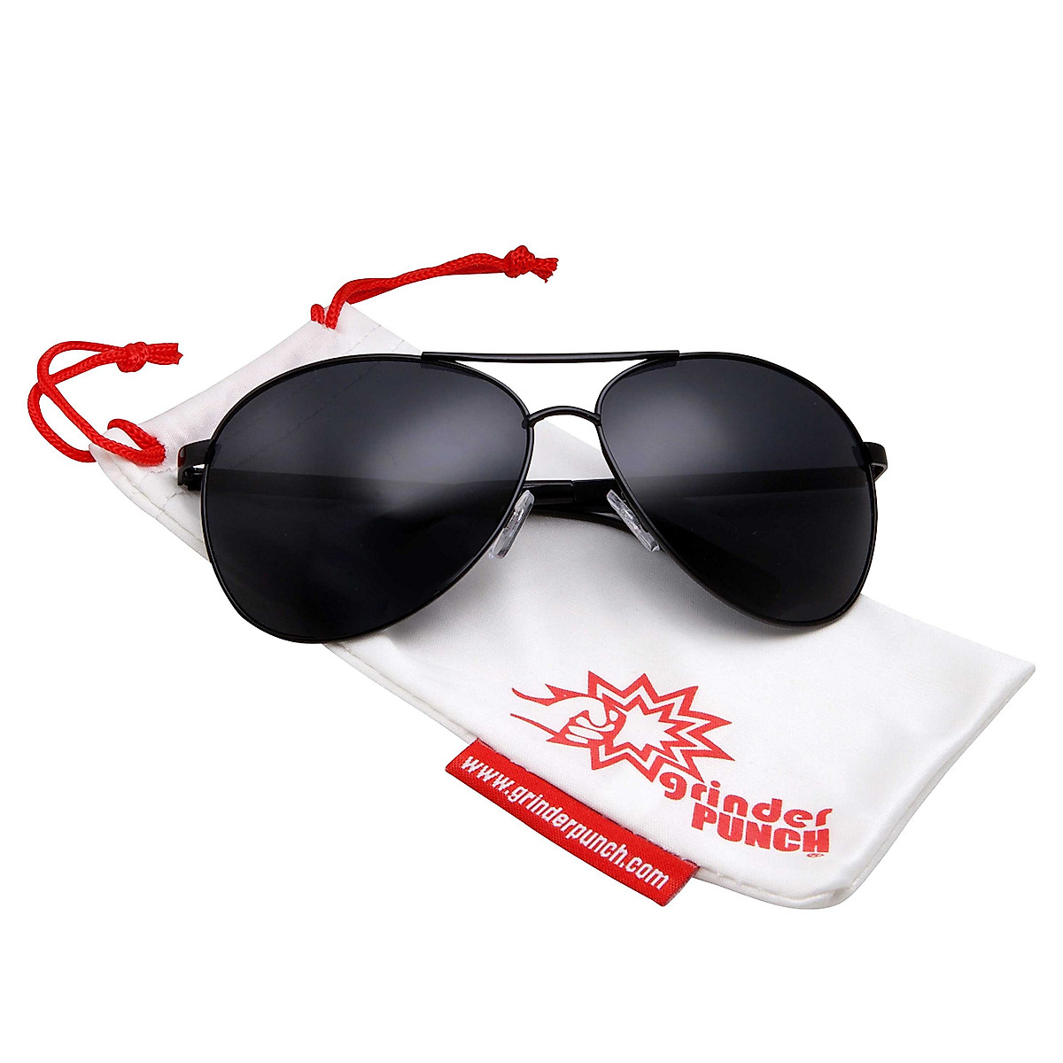 grinderPUNCH - Big XL Wide Frame Extra Large Aviator Sunglasses Oversized 148mm Black