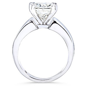 Kobelli Cushion-cut Moissanite Solitaire Engagement Ring 2 4/5 CTW 14k White Gold, Size 9, White Gold