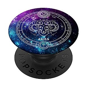 Aries Zodiac Sign Birthday Horoscope Space Star Galaxy Art PopSockets PopGrip: Swappable Grip for Phones & Tablets