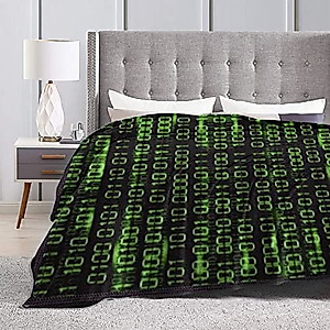 binary code Plush Throw Blanket Travel Blanket 58" x 80" (Large)