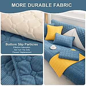 MIFXIN Sofa Cover 1 2 3 Cushion Couch Sectional Sofa Slipcover Universal Anti-Slip Furniture Protector for Living Room Loveseat Recliner L Shaped Armrest Backrest (Only 1 Piece) Blue 36''x63''