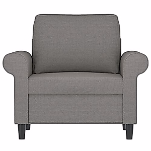 vidaXL Sofa Chair Home Indoor Living Room Single Relax Club Seating Upholstered Leisure Sofa Comfort Tub Armchair Furniture Dark Gray Fabric