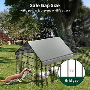 PawGiant Chicken Coop 86"×40" Chicken Run Pen for Yard with Cover Outdoor Metal Portable Chicken Tractor Cage Enclosure Crate Outside for Small Animals Duck Rabbit Hen
