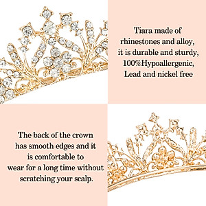 Aprince Crowns for Women Crystal Tiara Crown Princess Crowns Headband Tiaras for Women Girls Crown Wedding Tiara Headband Princess Crown Hair Accessories for Prom Birthday Costume Party