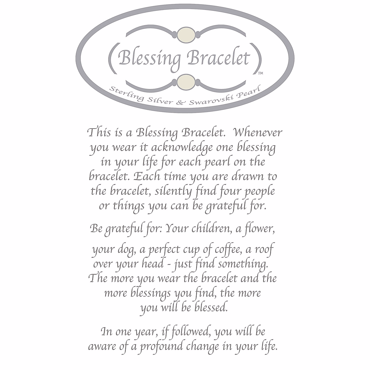 Made As Intended Crystal White Pearl Blessing Bracelet, Regular Size