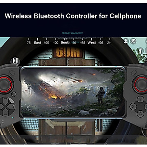 arVin Wireless Gaming Controller for iPhone iOS Android PC, Bluetooth Gamepad Joystick for iPhone 15/14/13/12/iPad/MacBook/Samsung Galaxy S22/S21/S20 Ultra/Tablet/Call of Duty Mobile/Genshin Impact