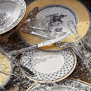 Villeroy & Boch Audun Promenade Bread & Butter Plate, 6.25 in, White/Gray/Yellow