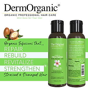 DermOrganic Organic Argan Oil - LEAVE IN TREATMENT 4 oz (1 PACK)