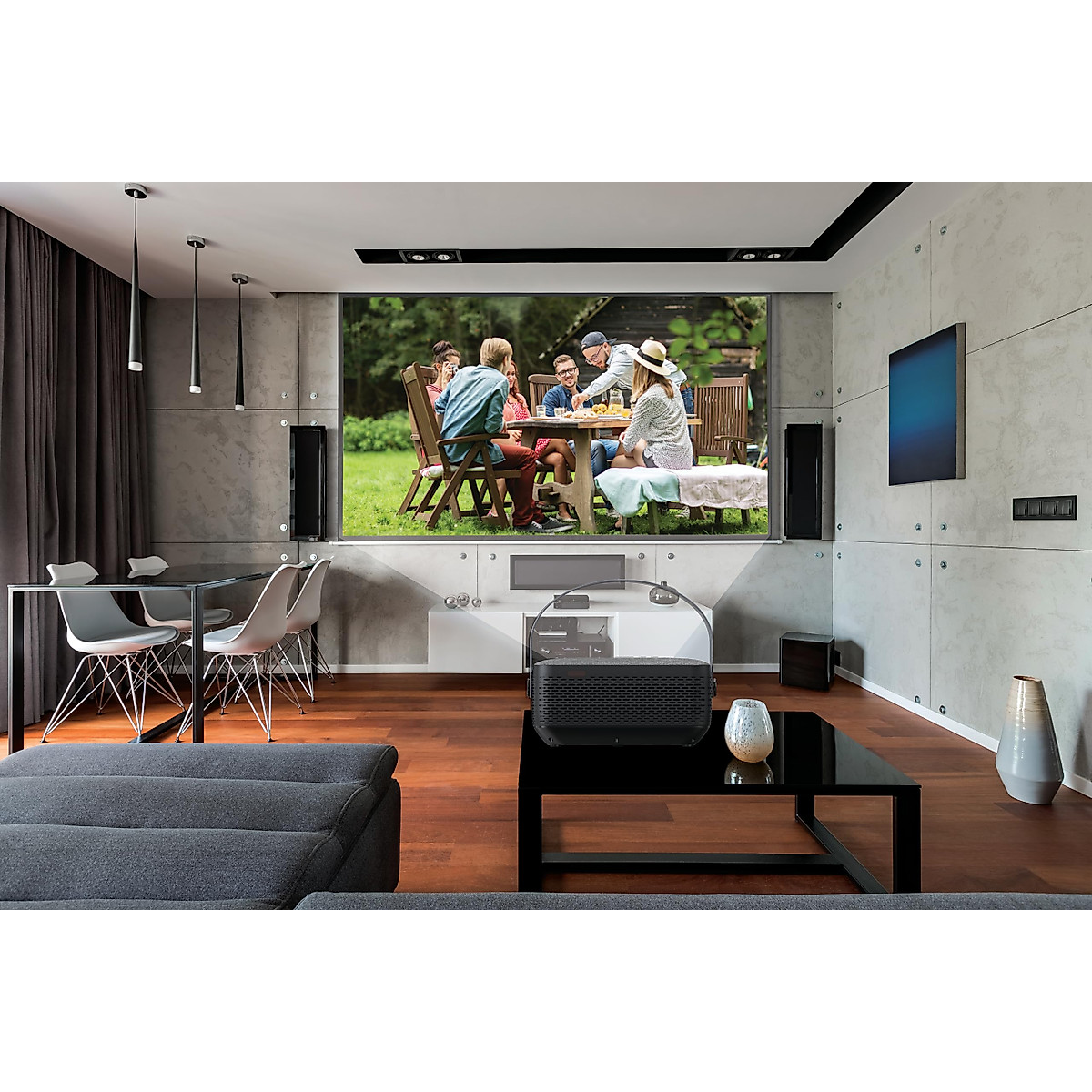 Naxa Electronics NYP-2003 Portable 100″ Home Theater 720P LCD Projector Player with Built-in Rechargeable Battery, Bluetooth, HDMI, USB 2.0, MicroSD Card Support, Black (NVP-2003)