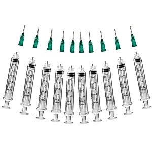 Creative Hobbies® Glue Applicator Syringe for Flatback Rhinestones & Hobby Crafts, 5 Ml with 18 Gauge Precision Tip - Value Pack of 10