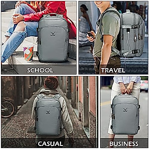 Hynes Eagle Carry on Backpack 20L Travel Backpack for Women Men Laptop Backpack 14 inches Flight Approved Casual Daypack BlueGrey