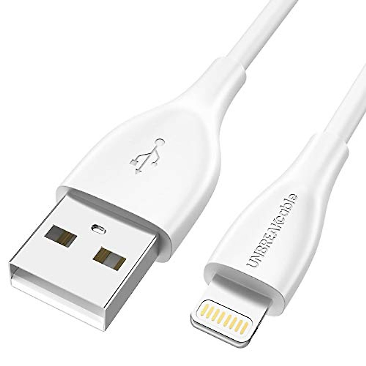 UNBREAKcable iPhone Charging Cable - 2M Apple MFi Certified: Lightning Cable for iPhone X/XS/XS MAX/XR, iPhone 8/8 Plus, iPhone 7/7 Plus, iPhone 6/6S/6 Plus/6S Plus, iPhone 5/5S/5C/SE, iPad - White