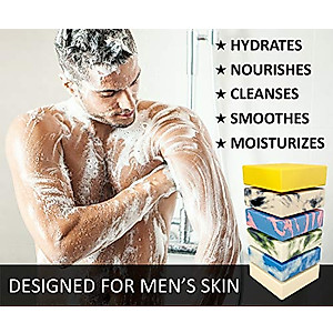 NATURAL AMERICAN SOLDIER Men’s Bar Soap – 100% All Natural, Masculine Scents, Essential Oils, Organic Shea Butter, No Harmful Chemicals – (6pk) Natural Soap Bars for Men - Made in USA - Man Soap, 5 oz