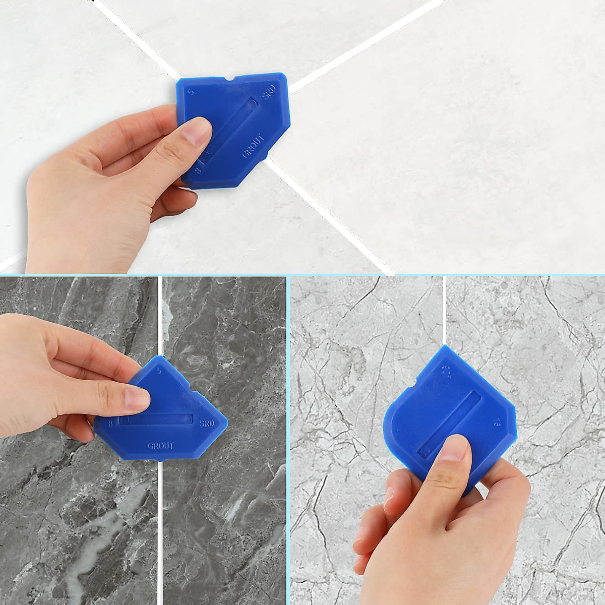 2 PCS Silicone Caulking Tool Set Sealant Finishing Tool Portable Sealant Scraper Sealant Reuse Grout Scraper for Kitchen Bathroom Floor Caulking, Cleaning, Sealing