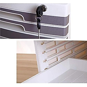 SHABOZ File Cabinets Multifunctional Storage Cabinet, Flat, Drawer Type with Lock, Information Office Furniture, Large Capacity Plastic (Blue)