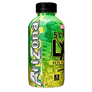 AriZona x Marvel Super LXR Hero Hydration - Citrus Lemon Lime - 16oz (Pack of 12) – Low Sugar Sports Drink, Perfect for Athletes, Vitamins and Natural Flavors - Thirst Quencher