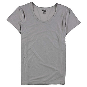 Reebok Women's Gym & Workout T-Shirt - Dynamic Fitted Performance Short Sleeve Athletic Top, Dynamic Ss Silver Sconce Heather, Small