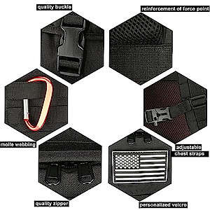 W WINTMING 45L Hiking Backpack Camping Rucksack Molle Military Backpack for Outdoor Traveling (Black)