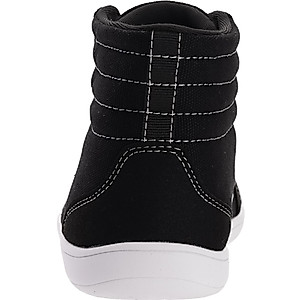WHITIN Men's Wide Toe Box Hightop Barefoot Shoes Boots Canvas Sneakers Black White Size 6.5