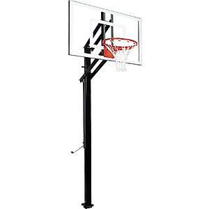 Goalsetter X448 In Ground Adjustable Basketball System with 48-Inch Glass Backboard and Flex Rim