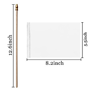 WEITBF 20 Pack Solid Color Blank Sublimation Flags Set Small Mini Hand Held Plain White Red Blue Yellow Green Orange Black Purple Pink DIY Flags on Wood Stick,8.2 x 5.5 Inch