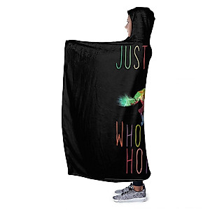 321DESIGN Just A Girl Who Loves Horses Wearable Blanket Fleece Hooded Robe Cloak Throw Quilt Poncho Microfiber Sherpa Plush Warm Wrap Multiple-Size Child(50"x40"in)