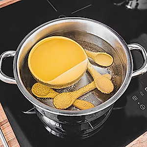 4 Pieces Silicone Baby Spoons and 1piece Silicone Bowl Kids Utensils Self Feeding Supplies First Stage Baby Heat Resistant Food Spoon Safe Infant Baby Spoon for Over 6 Months Babies Boy Girl Toddlers