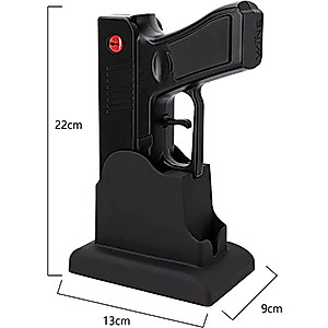 Electric Gun Wine Corkscrew Bottle Opener - Rechargeable Holster Base Cordless Battery - Automatically Open Wines Multifunctional Electronic Cork Puller - Guns Enthusiasts Gift & Vino Lovers (Black)