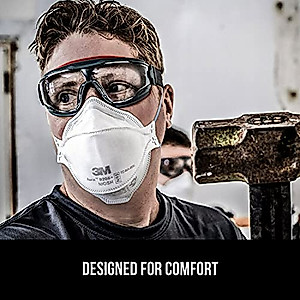 3M Aura Particulate Respirator 9205+ N95, Lightweight, Three Panel Designed Respirator Helps Provide Comfortable And Convenient Respiratory Protection, 10-Pack