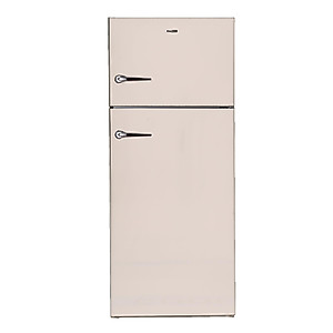 Conserv 30in RETRO Refrigerator 18cf Top Mount w/AUTOMATIC ICE MAKER 110V Handle(Cream)