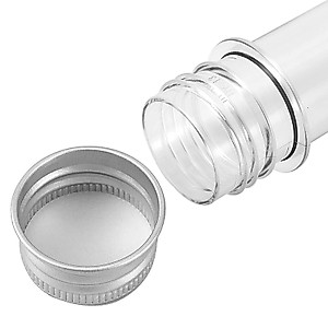 ZOENHOU 50 PCS 40 ml Clear Plastic Test Tubes, Bulk Test Tubes Test Tubes with Screw Caps for Sample Science Party Gumball Candy Bath Salts, 0.98 x 5.5 inch