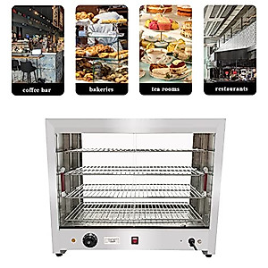 Countertop Pie Warmer Hot Food Display Cabinet Glass Warming Showcase 25" 4 Shelves 1kw (580)