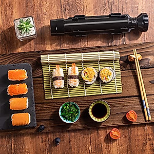 FUNGYAND Sushi Making Kit, 27 Pcs Pro Sushi Kit Includes Bazooka Roller, Cutting Mold, Bamboo Mats, Musubi Maker, Nigiri Mold, Sushi Knife, Chopsticks, Sauce Dishes, & More All-in-One DIY Sushi Gift
