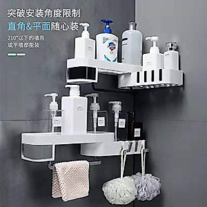 Sinbotang Kitchen Bathroom Multi-Function Corner Rack (White Plus Gray)