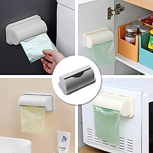 LIANGGEHAIZI Trash Bag Dispenser Roll Holder Wall Mounted Trash Bag Organizer Dispenser Self-adhesive Trash Bag Holder for Bathrooms Toilets Kitchens Study Rooms