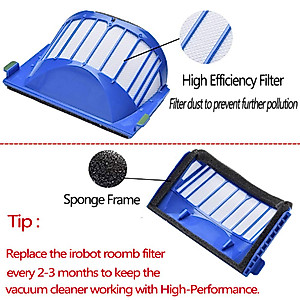 Replacement Parts for iRobot Roomba 600 Series 694 692 690 680 660 665 651 650 614 & 500 Series 595 585 564,Includ Side Brush, Bristle Brush and Flexible Beater Brush, Filter and Screw, Cleaning Tool