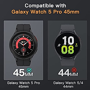 JETech Screen Protector for Samsung Galaxy Watch 5 Pro 45mm, Full Coverage Tempered Glass, HD Clear, 3 Pack