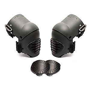 TSE Safety - TSE-TFLX-4-16 Flex Work Knee Foam Padding Pads - Anti-slip Strong Double Straps Comfortable Knee Protection Breathable Heavy Duty for Indoor and Outdoor Use – Black, One Size