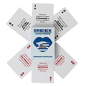 Greek Lingo Playing Cards | Travel Flashcards | Learn Greek Vocabulary in A Fun & Easy Way | 52 Essential Translations