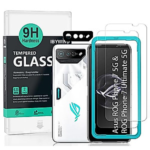 Ibywind Screen Protector for Asus ROG Phone 7 5G(6.7") 2 Pack+1 Pack Camera Len Protector+1 Back Film,9H Tempered Glass,HD,Scratch Resistant,Bubble Free,Easy Install