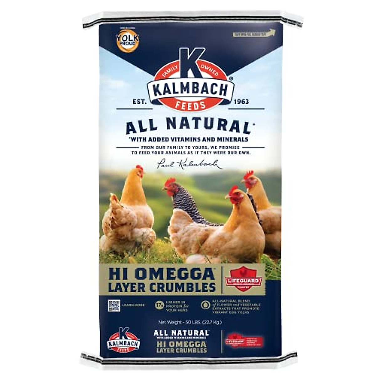 Kalmbach Feeds Hi Omega All Natural Layer Crumbles, 50 Lb
